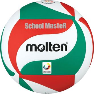 Molten Schoolmaster Volleyball, White/Green/Red, 5