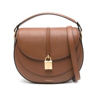 DeMellier Femme, Sacs, Brun, Taille: ONE Size Sac bandouli&egrave;re marron chocolat &agrave; rabat