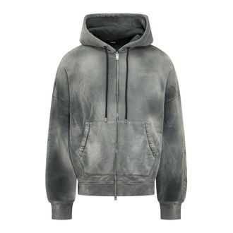 Amiri Bones Studded Oversized Zip Hoodie - - Sweatshirts & Hoodies - Herren - Schwarzk - M