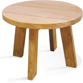 Oviala Runder Couchtisch aus recyceltem massivem Teakholz, 50 cm