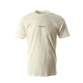 C.P. Company C.p. Company, Homme, Tops, Blanc, Taille: S T-Shirt en Jersey de Coton