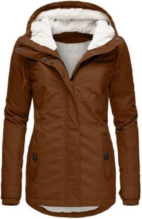 Generic Manteaux dhiver pour femmes, Parka épaisse et chaude doublée en polaire, vestes de pluie grande taille, imperméables avec capuche