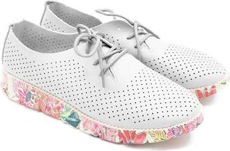 Zerimar Mocassins en Cuir pour Femme &agrave; Semelle Fleurie - Ballerines d&eacute;t&eacute; &eacute;l&eacute;gantes et Confortables - Chaussures Femme &eacute;l&eacute;gantes et Confortables - Blanc, Point