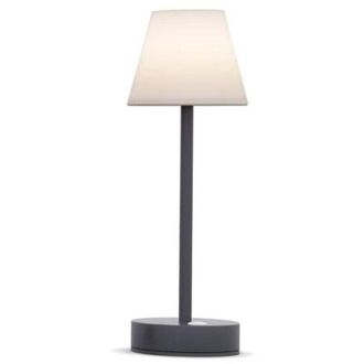 Licht-Erlebnisse Licht-erlebnisse - led Au&szlig;enlampe Anthrazit Akku Tischleuchte Touch Dimmer IP44 32 cm hoch 4000 k tragbar kabellos Deko Tischlampe Balkon Terrasse