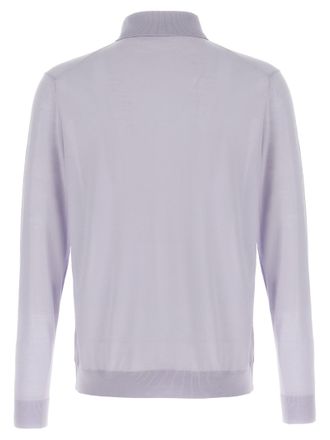 Kiton Mens Blue Wool Polo Shirt