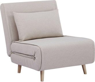 Sweeek Sweeek - Chauffeuse convertible tissu pi&eacute;tement bois 1 place beige Guest