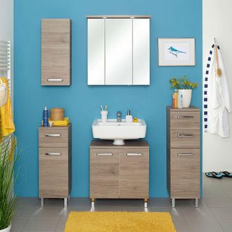 PELIPAL home24 Midischrank 30 x 101 x 33cm Braun Eiche Sanremo Dekor