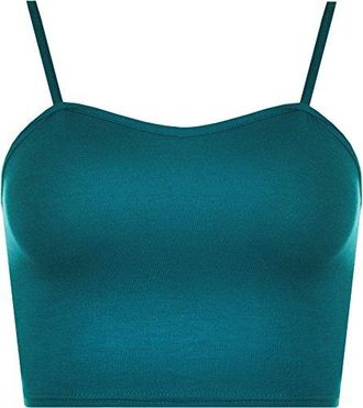 WearAll Camisole Bralet Crop débardeur Top à Sangles - Sarcelle - 40-42