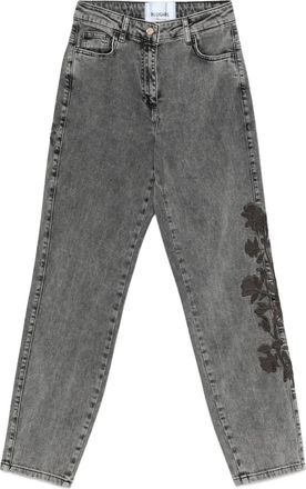 Blugirl Jeans mit Blumenstickerei - Grau
