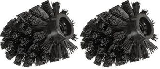 WENKO Ersatzb&uuml;rste f&uuml;r WC-Garnituren, B&uuml;rstenkopf aus Kunststoff mit &Oslash; 8,5 cm Ersatz-Toilettenb&uuml;rste, zum Auswechseln, Schwarz (Packung mit 2)