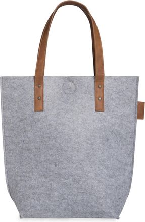 Knit Factory Gwen Handtasche - Stylische Shopper Tasche f&uuml;r Damen - aus Dicken Filz - 40x40 cm - Hochwertige Qualit&auml;t - Grau