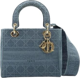 Dior Pre-owned Lady Dior Medium Denim Handbag - Femme - Pre-owned - Bleu - Taille: ONE Size