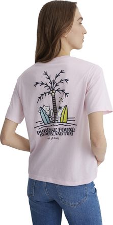 Mavi Damen Beach Printed T-Shirt T-Shirt, Rose Shadow, L