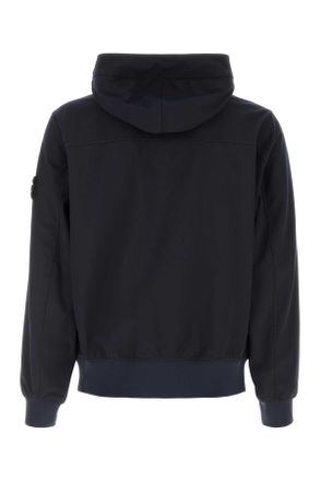 Stone Island Mens Navy Blue Stretch Polyester Jacket Giubbini