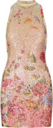 Roberto Cavalli Femme, Robes, Multicolore, Taille: 40 FR Mini-robe Miami Flowers Print