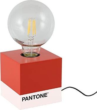 Homemania Tischleuchte Cube - Würfel - Büro, Büro, Nachttisch - Rot, Weiß, Schwarz aus Holz, 9,5 x 9,5 x 9,5 cm, 1 x E27, max. 100 W