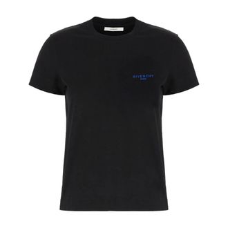 Givenchy Slim T-Shirt mit Paris-Stickerei - - Tops - Damen - Schwarzk - M