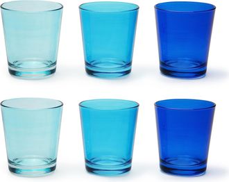 Excelsa Portofino Set mit 6 Gläsern, Hellblau, 30 ml, mundgeblasenes Glas
