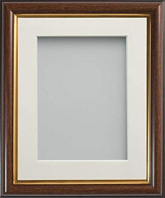Frame Company Eldridge Bilderrahmen aus Mahagoni, mit elfenbeinfarbenem Passepartout, 30,5 x 25,4 cm, für 25,4 x 20,3 cm, Plexiglas