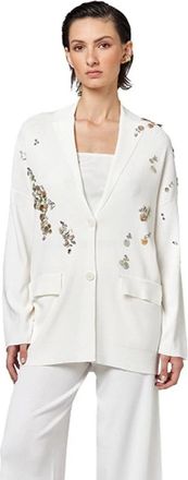 Alpha Studio Femme, Vestes, Blanc, Taille: 42 FR Giacca maniche lunghe ricamo