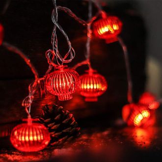 Soimiss Chinesische Laternen Weihnachten Lichterkette China Neujahr Silvester Deko Weihnachtsbaumschmuck Frühlingsfest Lampions Garten Dekoleuchte Lampenkette