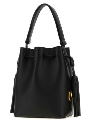 Valentino Garavani Womens Black Leather Vlogo Signature Bucket Ba Nero Borse A Secchiello