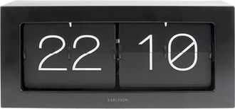Karlsson Wand-/Tischuhr Boxed - Flip XL - Schwarz - 37x17,5x9cm - Rechteck - Stahl - Standuhr - Tisch Uhr