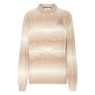 Philipp Plein Wool Knit Pullover Round Neck Skull&Bones - - Knitwear - Damen - Beige - XS