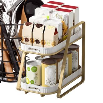 Generic K&uuml;chenregal - 2 Ebenen, rostfrei, rutschfest, Displayst&auml;nder - Regale und K&uuml;chenaufbewahrung - f&uuml;r Erwachsene und Familie, f&uuml;r den Innenbereich, zu Ha