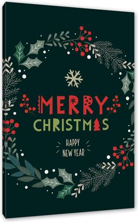 Pixxprint Weihnachts Collection - Weihnachtskranz als, Gr&ouml;&szlig;e: 100x70cm, Leinwandbild, fertig gespannt, Wandbild, Dekoration, Kunstdruck, kein Poster