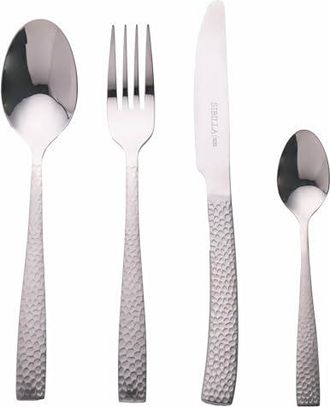 Villa D'Este Home Tivoli Bali Sibilla Besteck-Set aus poliertem Edelstahl, 24-teilig