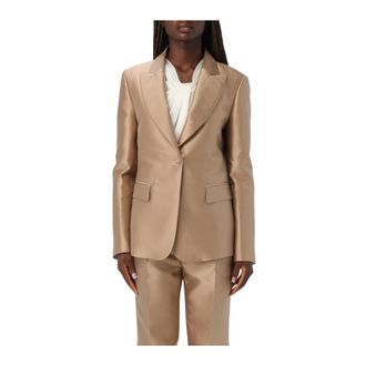 Alberta Ferretti Femme, Vestes, Beige, Taille: 36 FR Blazer en soie