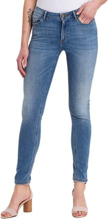 Cross Damen Alan Skinny Jeans, Blau (Mid Blue Used 123), 26W / 34L EU