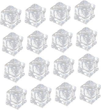 DOITOOL 200 Stück Klare Acryl Eiswürfel Wiederverwendbare Fake Ice Cubes Stabile Transparente Fotografie Requisiten für Getränke Lebensmittel und Dekoration