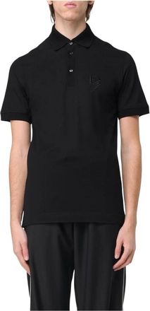 Dolce & Gabbana Homme, Tops, Noir, Taille: L Polo Brod&eacute; avec Logo