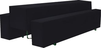 Brandsseller Hussen Set 3-teilig für Bierzeltgarnituren 1 x Tisch ca. 220 x 50 cm - 2 x Bank ca. 220 x 25 cm (1x 220x70cm - 2X 220x25 cm, Schwarz)