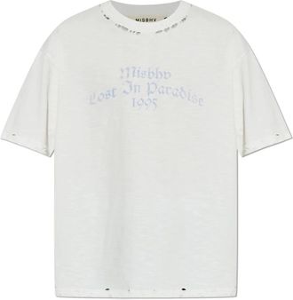 Misbhv Misbhv, Homme, Tops, Blanc, Taille: S T-shirt effet vintage