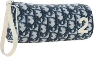 Dior Pre-owned Trotter Canvas Pouch - Femme - Pre-owned - Bleu - Taille: ONE Size