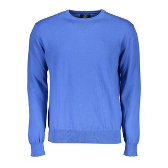 La Martina Blauer Pullover mit langen &Auml;rmeln und gesticktem Logo - - Knitwear - Herren - Blau - M