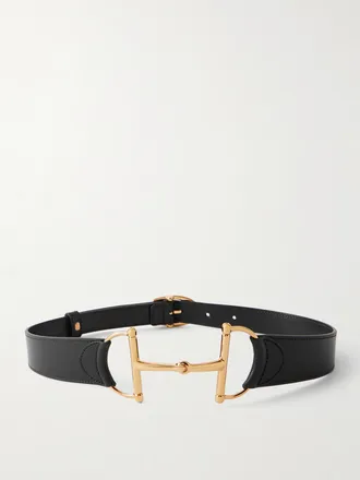Gucci Gürtel Aus Leder Mit Horsebit-detail - Schwarz