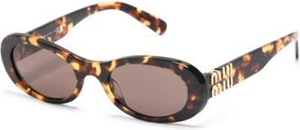 Miu Miu Ovales Acetat-Sonnenbrillen - - Accessories - Damen - Braun - 50 MM