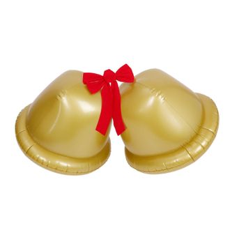 Garneck 2st&uuml;cke Aufblasbare Christbaumkugel Glocke f&uuml;r Garten und Terrasse Weihnachtsglocke mit Schleife Aufblasbare Weihnachtsdeko f&uuml;r Veranda