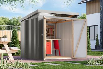 Karibu Ger&auml;tehaus KARIBU Argonium 2, graualuminium, Ger&auml;teh&auml;user, Metall