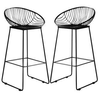 Generic Barhocker, 66-76 cm hoch, mit hohler R&uuml;ckenlehne, Metallbeinen und Fu&szlig;st&uuml;tze, f&uuml;r K&uuml;chentheken, Bistros und Kneipen