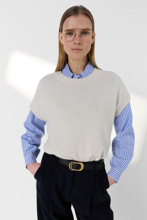 Gerard Darel Pull sans manche en cachemire - LOHNA - Ecru