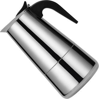 Pretyzoom Elektrische Edelstahl Herd Kaffeemaschine 600ml Mokkakanne Induktion Geeignet Mit Griff Tragbar F&uuml;r Haushalt Und B&uuml;ro