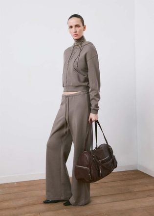 Mango Pantalon coton taille &eacute;lastique gris - Femme - XS - MANGO