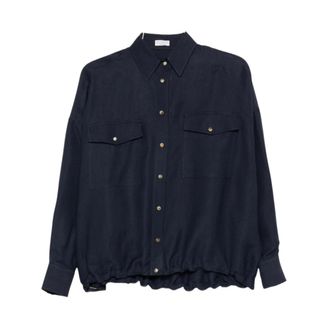 Brunello Cucinelli Damen, Blusen & Hemden, Blau, MGr&ouml;&szlig;e