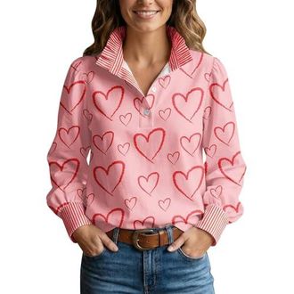 Generic 2026 Chemise Saint-Valentin Femme Fashion Manches Longues Pull-Over Col Rond Couleur Unie Top Haut Outdoor Grandes Tailles Vetement pour Automne Hiver