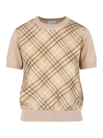 Burberry Pull Col Rond - Beige